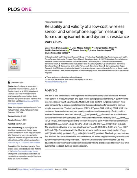 Pdf Reliability And Validity Of A Low Cost Wireless Sensor And