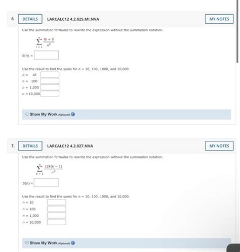 Solved Use The Summation Formulas To Rewrite The Expression
