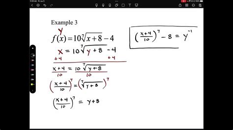 h5 1 day 2 finding inverses algebraically youtube