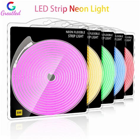 Led 유연한 실리콘 네온 라이트 스트립 1m 2m 3m 4m 5m 120ledsm 유연한 로프 튜브 네온 라이트 방수 12v 612 Aliexpress