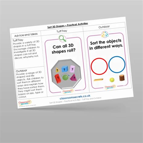 Year 1 Sort 3d Shapes Practical Activities Resource Classroom Secrets