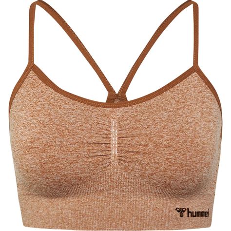 køb hummel ci seamless scrunch light support sports bh dame mocha