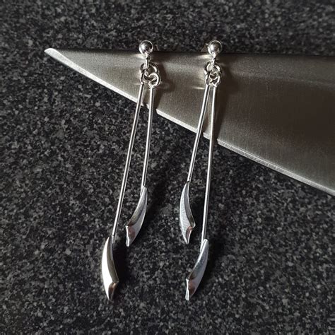 Sterling Silver Double Scimitar Drops Warrior Poet Collection Ancient Weaponry Dangley