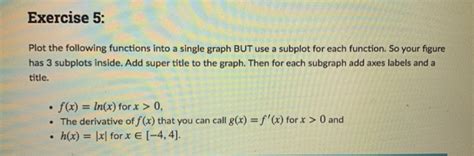 solved exercise 5 plot the following functions into a