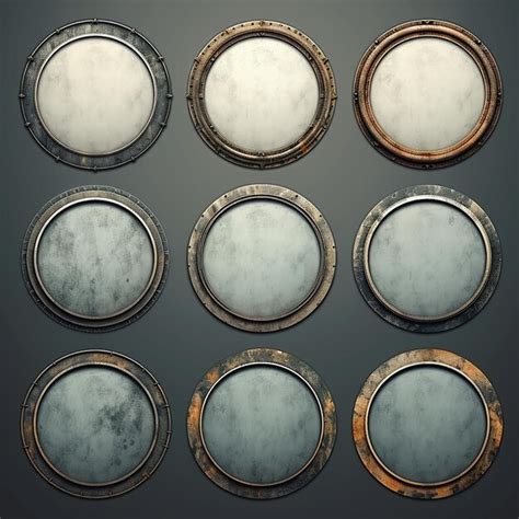 Premium Photo Grunge Elegance Collection Of Circular Frames