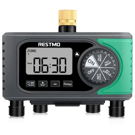 Amazon Com RESTMO Outlet Sprinkler Timer With Brass Inlet Zone Programmable Water Timer