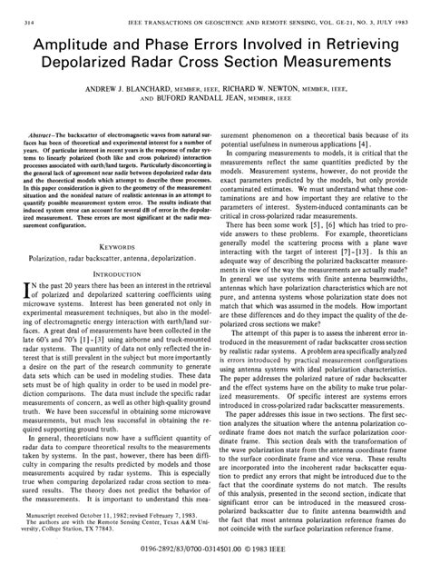 pdf amplitude and phase errors involved in retrieving depolarized