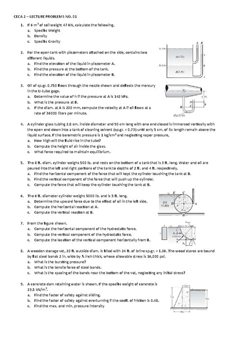 Lp No Lecture Problems Ceca 2 Lecture Problems No 01 If 6 M 3 Of