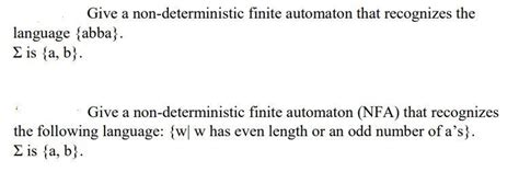 Solved Give A Non Deterministic Finite Automaton That