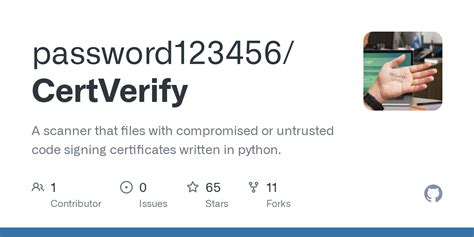 Github Password123456certverify A Scanner That Files With