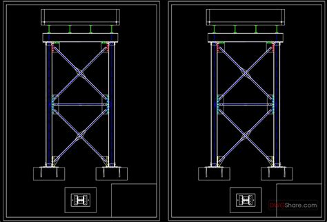 Steel Tank Design Elevation Plan Autocad Drawing Dwg