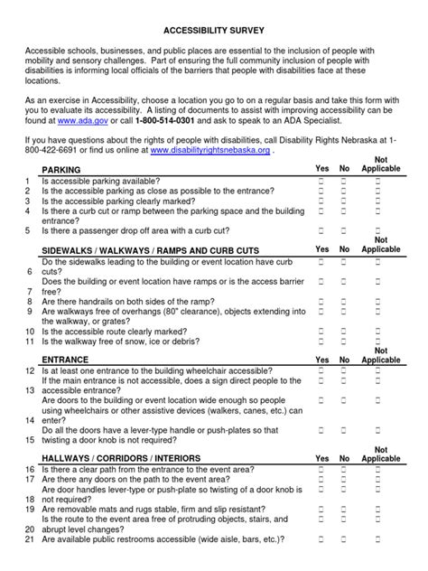 Accessibility Checklist 125 Pdf Accessibility Disability