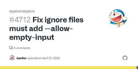 Fix Ignore Files Must Add —allow Empty Input · Issue 4712 · Stylelint
