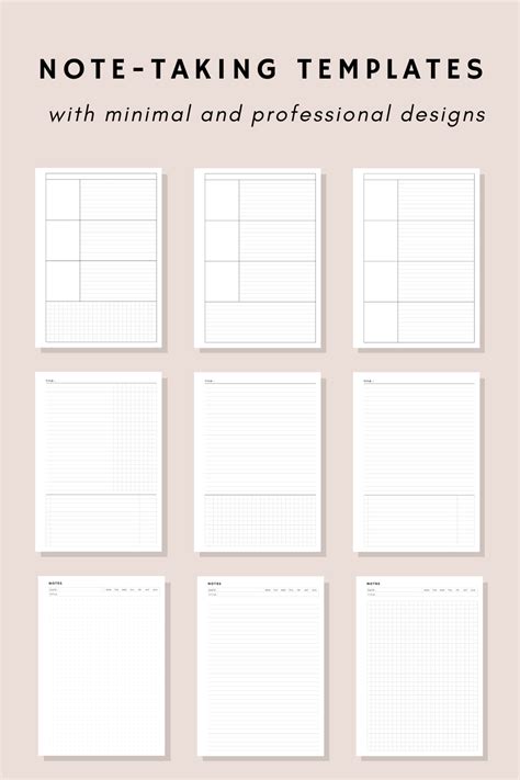 Free Printable Note Taking Template Pdf