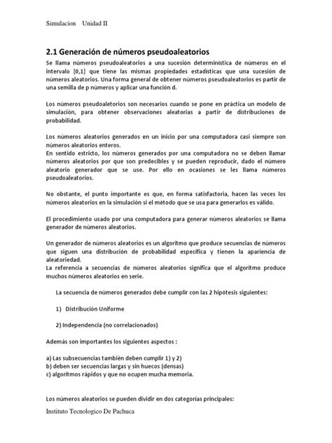 21 Generación De Números Pseudoaleatorios Pdf Método Monte Carlo