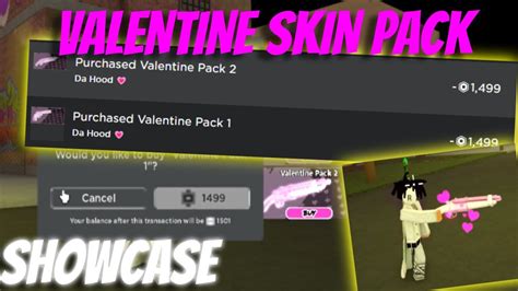 Da Hood Valentines Day Skin Pack Showcase Youtube