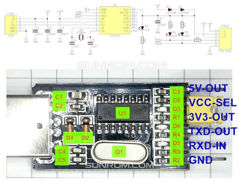 Ch340g Usb To Rs232 Ttl Module [7420] Sunrom Electronics