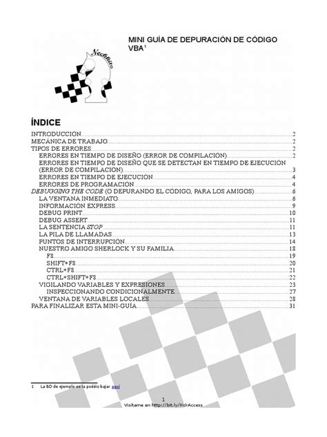 Guía Práctica Para Depurar Código Vba Pdf Error De Programación
