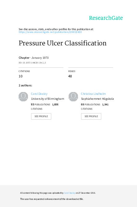 Pressure Ulcer Classification
