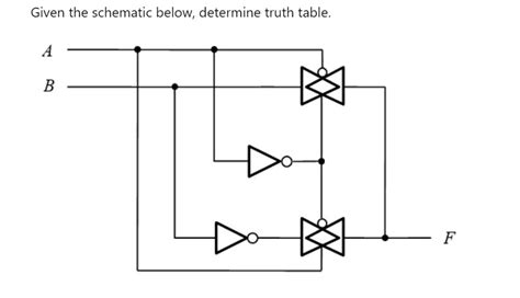 Solved Given The Schematic Below Determine Truth Table A B