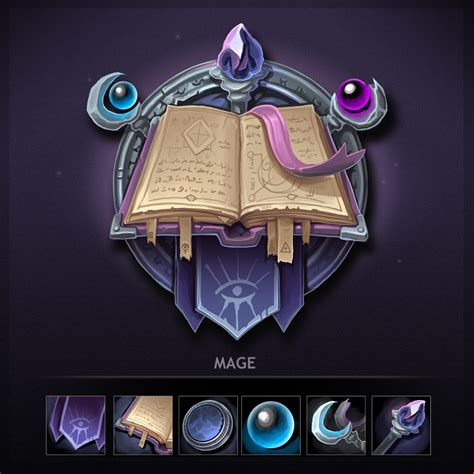 Artstation Mage Class Icon Alekzander Zagorulko Magic Book Badge