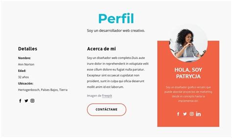 Perfil Del Diseñador Creativo Plantilla Css Por Nicepage
