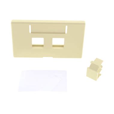 🏠 Leviton Ivory 2 Port Quickport Jack Cubicle Wallplate In Stock