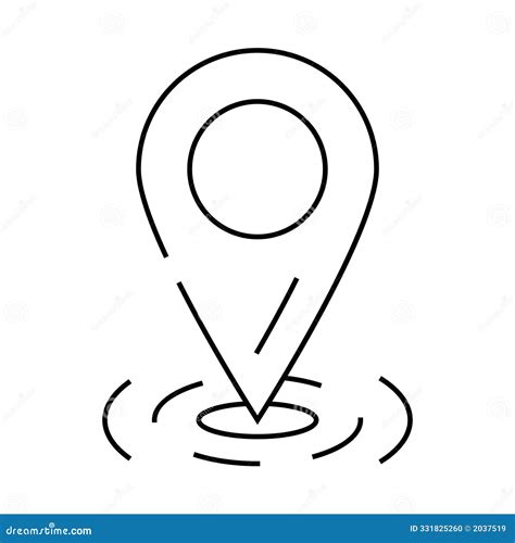 Pointer Red Map Location Line Icon Vector Illustration Stock Illustration Illustration Of