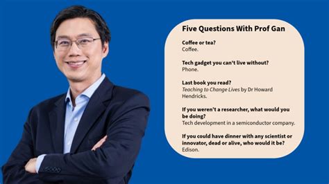 Prof Gan Chee Lip Pursuing Solutions Over Applications College Of