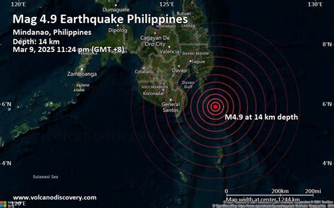 Magnitude 49 Earthquake Strikes Near Pondaguitan Davao Oriental