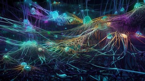 neural circuitry dreamscape made with generative ai stock illustration