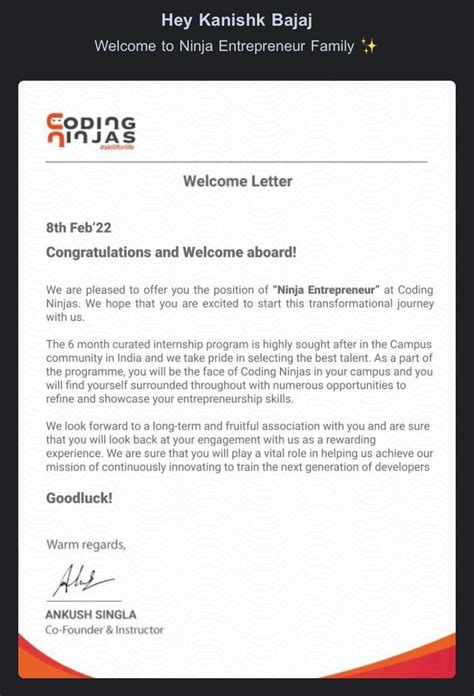 Kanishk Bajaj On Linkedin Internship Codingninjas Coding