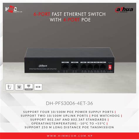 6 Port Fast Ethernet Switch With 4 Port PoE Himmcom International