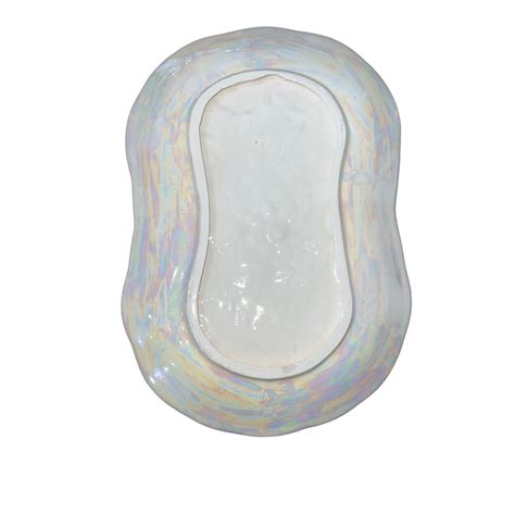 Ceramic Opalescent Blue Clam Shell Tureen Conch Handled Lid Etsy