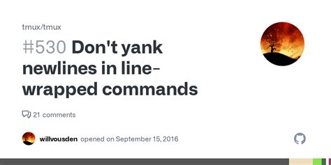 Don T Yank Newlines In Line Wrapped Commands Issue Tmux Tmux GitHub