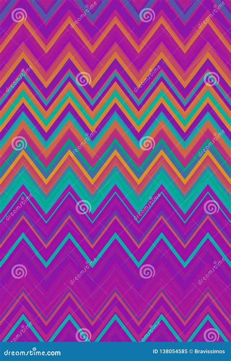 Colorful Seamless Chevron Zigzag Pattern Abstract Art Background Rainbow Trends Stock