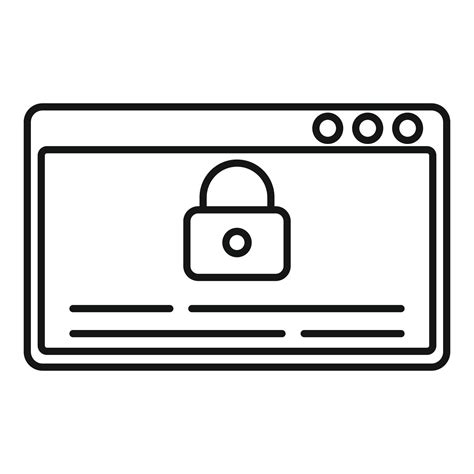 Web Lock Authentication Icon Outline Style 14574824 Vector Art At Vecteezy