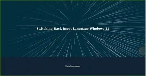 Switching Input Language Back In Windows 11