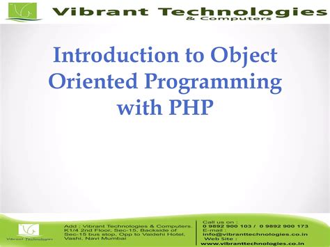 Php Introduction To Object Oriented Programming With Php Ppt