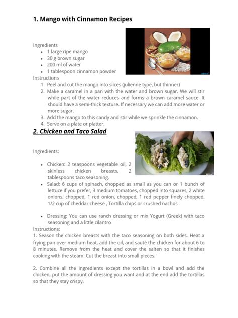 5 Healthy Food Recipes Pdf Pasta Taco