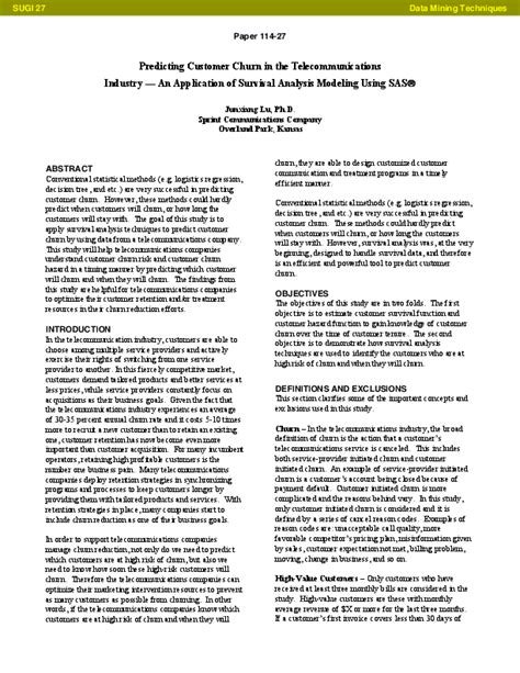 Pdf Predicting Customer Churn In The Telecommunications Industry