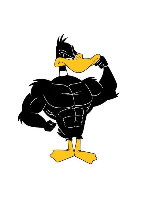 Daffy Duck Bodybuilder Gym Art Daffy Duck Classic Cartoon Characters