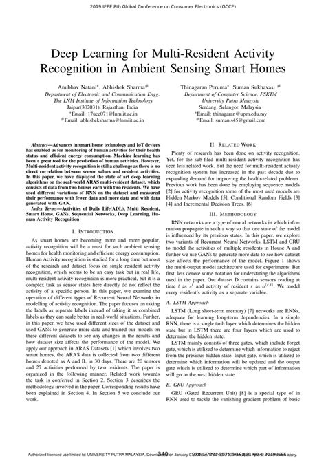 Pdf Deep Learning For Multi Resident Activity Recognition In Ambient Sensing Smart Homes