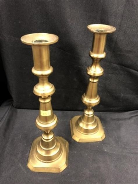 Two Early Brass Candlesticks Live And Online Auctions On