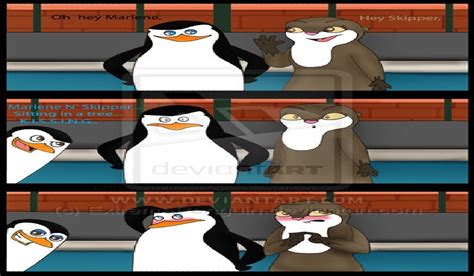 Penguins Of Madagascar Skipper And Marlene Kissing