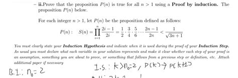 Solved Ii Prove That The Proposition P N Is True For All Chegg Com