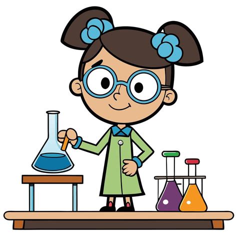 Girl Scientist Cartoon Clipart