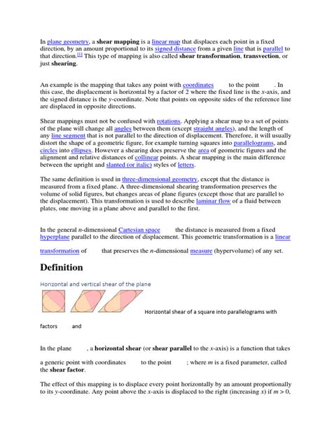 Shear Mapping Pdf Geometry Mathematics
