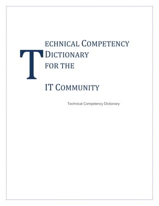 Technical Competency Dictionary For It PDF