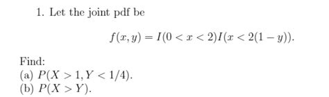 Indicator Function Notations And Joint Probability Density Function